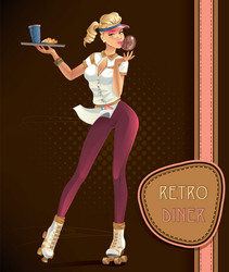 Waitress Royalty Free Vector Image - VectorStock