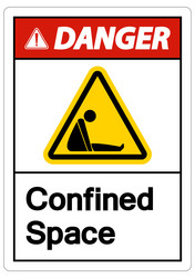 Warning confined space sign lifeline required Vector Image