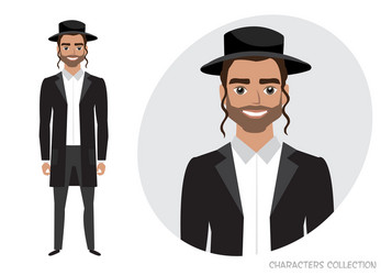 Jew character isolated on white background Vector Image