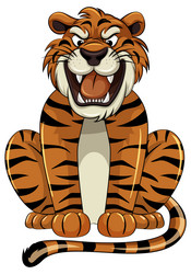 Tiger lying cartoon character Royalty Free Vector Image