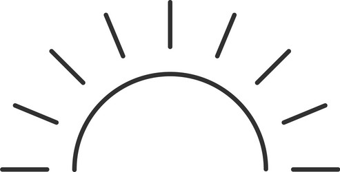 Sunrise icon sun rise symbol morning linear Vector Image