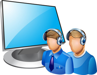 Desktop computer mascot Royalty Free Vector Image