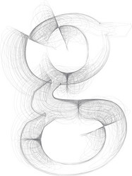 Doodle digital drawn sketch letter g Royalty Free Vector