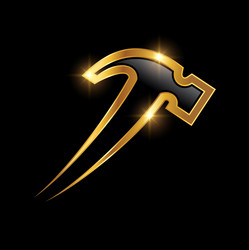 Golden luxury hammer logo sign Royalty Free Vector Image