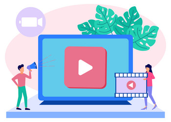 Graphic cartoon character video production Vector Image