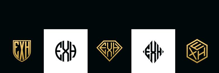 Initial letters ert logo designs bundle Royalty Free Vector