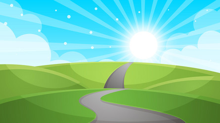 Cartoon road scene Royalty Free Vector Image - VectorStock