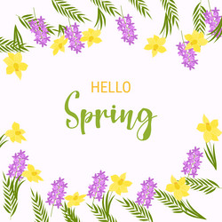 Design a beautiful frame of spring flowers Vector Image