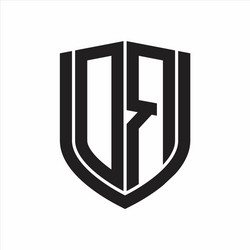 Logo Monogram with Emblem Shield Shape Design Dr Vector Images (95)