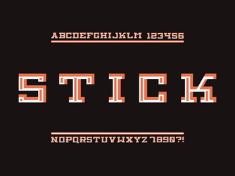 Outline sans serif stick font Royalty Free Vector Image