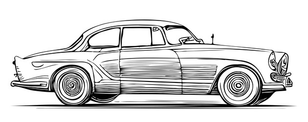 Line Drawing Antique Car Vector Images (over 210)
