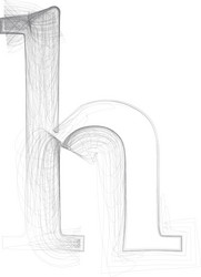 Doodle digital drawn sketch letter h Royalty Free Vector