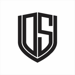 Ds logo monogram with hexagon line rounded design Vector Image