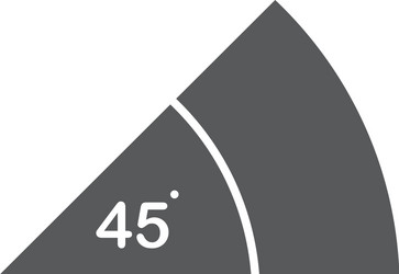 45 degrees angle icon symbol isolated on white Vector Image