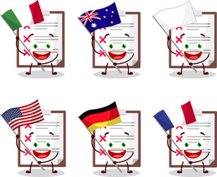 Stimulsus check cartoon character bring flags Vector Image