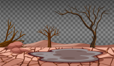 Dry land landscape on transparent background Vector Image