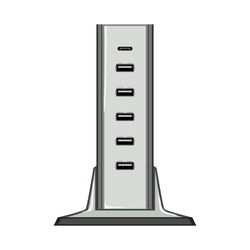 Technology usb hub cartoon Royalty Free Vector Image