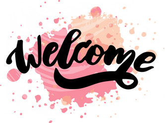 Welcome sign watercolor Royalty Free Vector Image