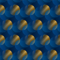 Gold and blue elegant geometric seamless pattern Vector Image