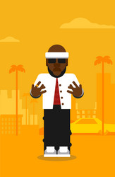 Colorful rapper flat Royalty Free Vector Image