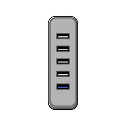Technology usb hub cartoon Royalty Free Vector Image