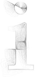 Doodle digital drawn sketch letter i Royalty Free Vector