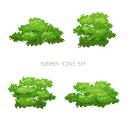 Green foliage icon cartoon bush game landscape Vector Image