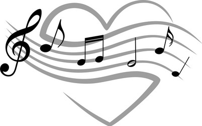 Music Note Heart Outline