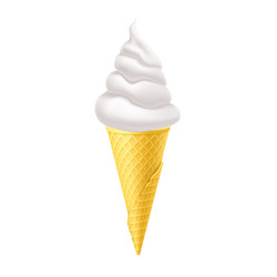 Egg waffle with caramel ice-cream realistic Vector Image