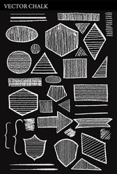 Set of chalk shapes grunge design elements Vector Image
