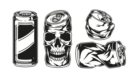 Crushed Beer Can Silhouette