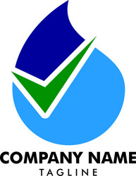 Hexagon check mark logo Royalty Free Vector Image