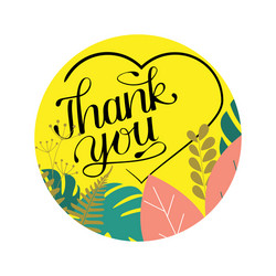 Round thank you sticker Royalty Free Vector Image