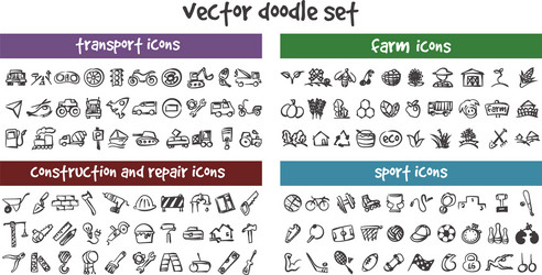 Doodle icons set Royalty Free Vector Image - VectorStock