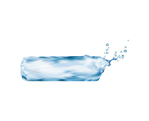 Liquid water exclamation mark with splash bubbles Vector Image