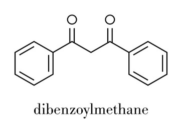 Dibenzoylmethane molecule Royalty Free Vector Image