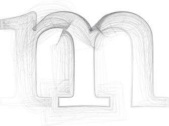 Doodle digital drawn sketch letter m Royalty Free Vector