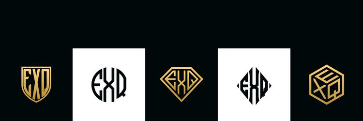 Initial letters hhk logo designs bundle Royalty Free Vector