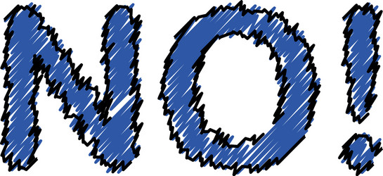 No sign in textured ragged rays hand drawn style Vector Image