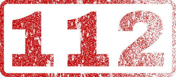 112 text rubber stamp Royalty Free Vector Image