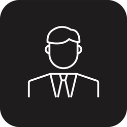 Business man icon with black outline Royalty Free Vector
