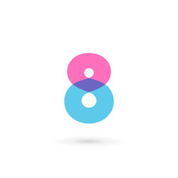 Number 8 mosaic logo icon design template elements