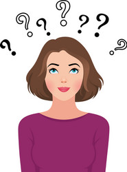 Young woman question dilemma problem concept Vector Image