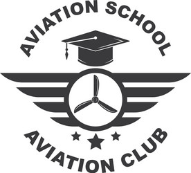 Aviation academy design Royalty Free Vector Image