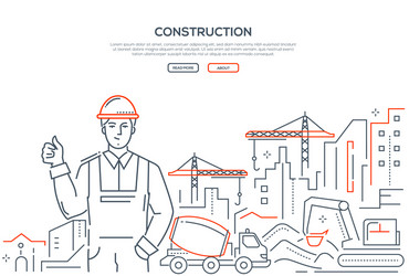 Construction - modern colorful line design style Vector Image