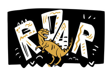 Roar lettering letters and elements Royalty Free Vector