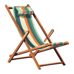 Striped deck chair design Royalty Free Vector Image