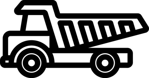Auto tipper icon outline unload cargo Royalty Free Vector