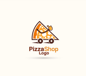 Pizza shop logo design Royalty Free Vector Image