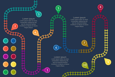 Railroad tracks stations map railway route Vector Image